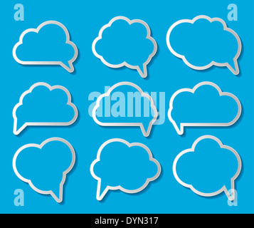 Set of Cloud Shaped Speech Bubbles Vector Illustration Stock Photo - Alamy