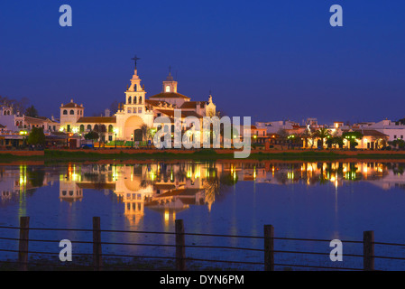 El Rocio village and Hermitage at Sunset, Almonte El Rocio, El Rocío ...