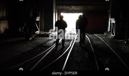 Krasnodon, Luhansk Region, Ukraine. 23rd April 2014. striking miners ...