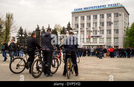 Krasnodon, Luhansk Region, Ukraine. 23rd April 2014. A miner mine ...