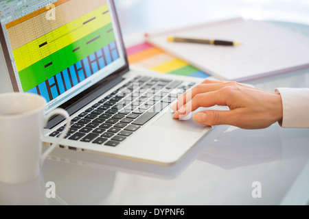 Businesswoman at the desk Secretary executive isolated background Stock ...