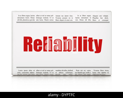 Business concept: newspaper headline Reliability Stock Photo - Alamy