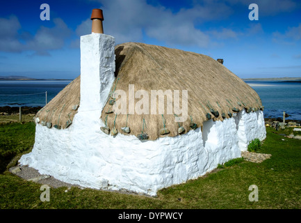 Traditional croft house, North Uist, Outer Hebrides, Scotland Stock ...