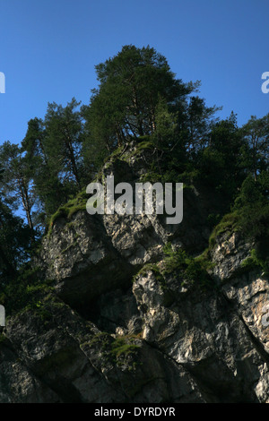 Savage rock, trees on its point Stock Photo - Alamy