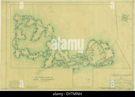 The master plan for Longhorn Cavern State Park, illustrated in this pen ...