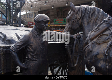 Statues depicting the Old Horse Stables, Camden Lock, London, UK Stock ...