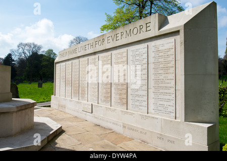 Memorial at the Nottingham City General Cemetery, Nottinghamshire ...