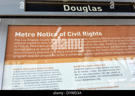 Los Angeles, California: Douglas Metro Rail C Line Station, Los Angeles ...