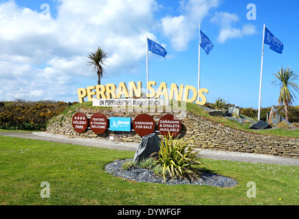 Haven Perran Sands Holiday Park Perranporth, aerial View Stock Photo ...