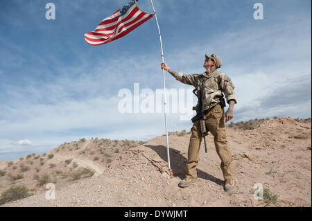 Bunkerville, Nevada, USA. 25th Apr, 2014. The militia command post ...