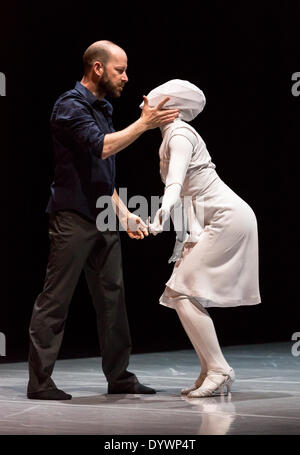 London, UK. 25th Apr, 2014. Rebecca Gallantree and Hannah Starling of ...
