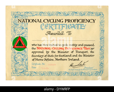 National cycling proficiency certificate Stock Photo - Alamy
