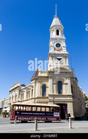 Fremantle tram tours going passed the Historic Town Hall, which was ...