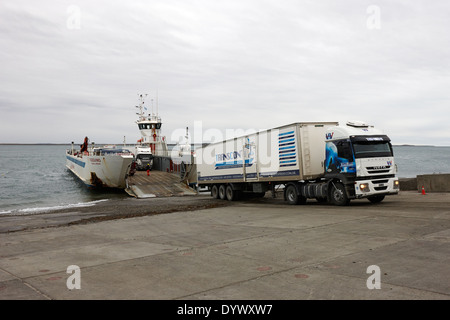 ferry crossing the straits of magellan at primera angostura punta ...