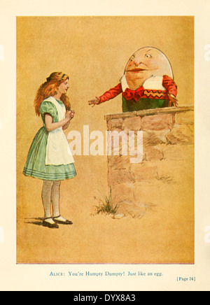 Alice And Humpty Dumpty On The Wall Alice Through The Looking Glass