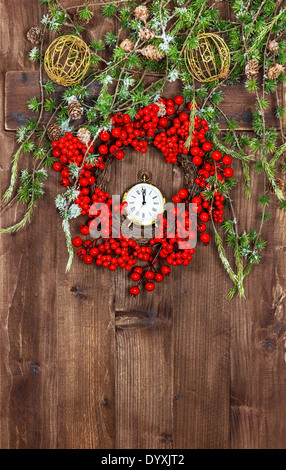 Christmas wreath from red berries isolated on white background Stock ...