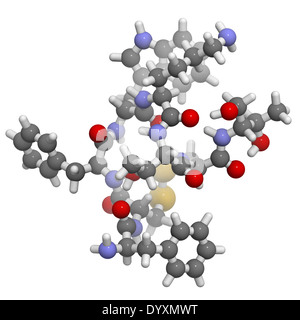 Octreotide peptide molecule, chemical structure. Mimic of somatostatin ...