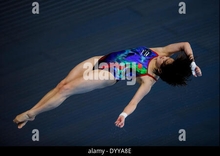 Ruolin Chen of China in action women's 10m Platform diving final of the ...