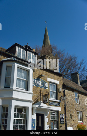 Alston Front Street, Angel Inn and Church Gaytes Cottage Stock Photo ...