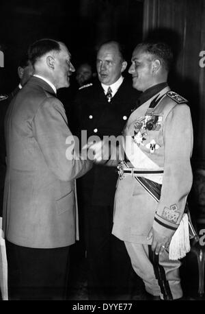 Adolf Hitler and Count Galeazzo Ciano Conte di Cortellazzo, 1937 Stock ...