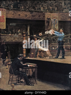 Thomas Eakins, Between Rounds, painting in oil on canvas, 1898-1899 Stock Photo - Alamy