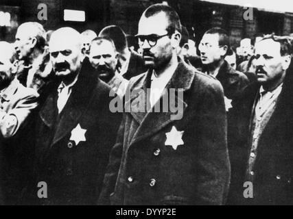 Selection on the ramp of the extermination camp of Auschwitz-Birkenau ...
