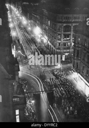 Torchlight procession on the day of Nazi book burning of 'un-German ...