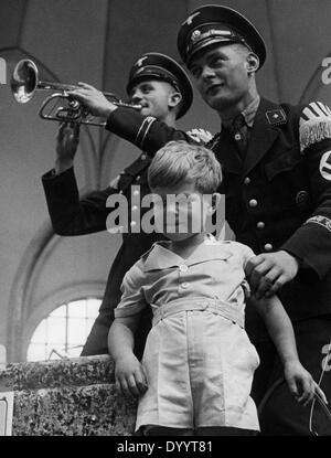 SS-Leibstandarte, Adolf Hitler's personal bodyguards, marching at the ...