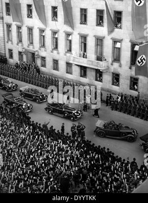 Adolf Hitler returns to Berlin on the evening of June 30, 1934, after ...