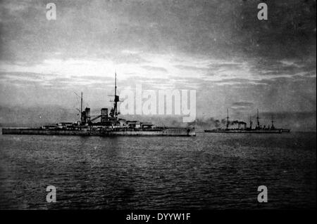 German Battleship 'Bayern' sinking, Scapa Flow, Orkney, 21st June 1919 ...