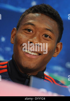 Munich, Germany. 28th Apr, 2014. Munich's David Alaba attends a press ...