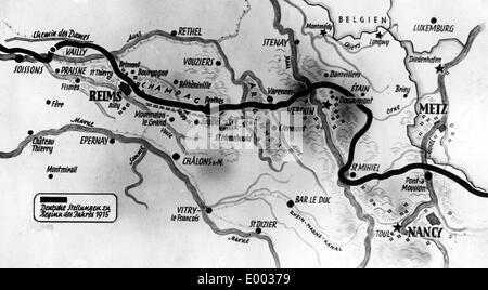 First World War. Map of the front line at Flanders, 1st November 1914 ...