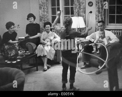 An American living room for a middle class family from the 1930's Stock ...