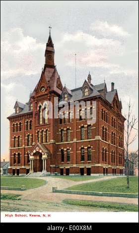 Historic photograph of the old Keene High School in Keene, New ...