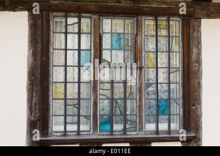 Window 17th century A window such as this with colored panes in green ...