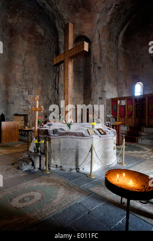 Interior of the Orthodox Jvari monastery near Tbilisi above Mtskheta in ...