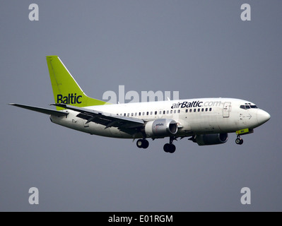 YL-BBE is a Boeing 737-53S operated by Air Baltic, landing at Schiphol ...