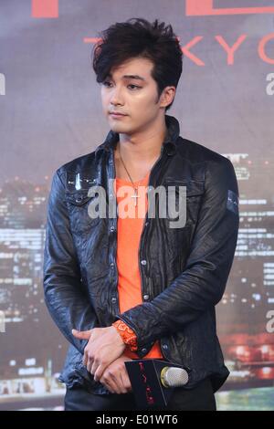 Taipei. 27th Apr, 2014. Actor Mike He attends commercial activity in ...