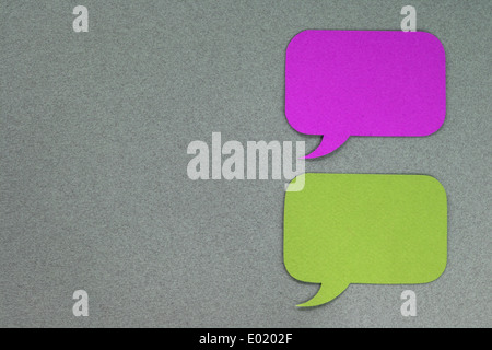 Paper dialog boxes on gray background with blank empty copy space Stock ...