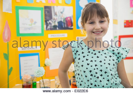Portrait of school girl at science fair Stock Photo - Alamy