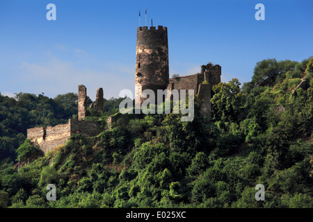 Photo of Furstenberg Castle ruins, above Rheindiebach, with vineyards ...