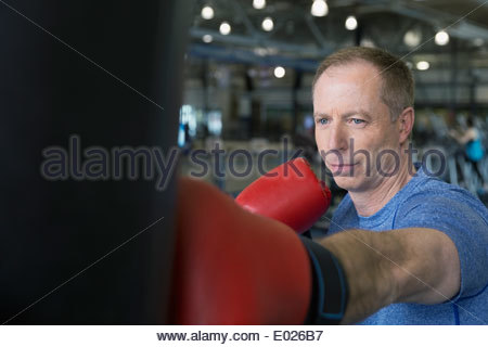 Man Boxing At Gym Stock Photo - Alamy