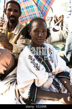A beautiful Tigrinya woman dressed in a traditional TIgray dress at the ...
