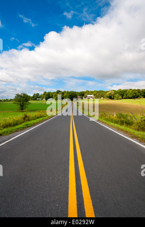 asphalt road going off into the distance on the left, passes through ...