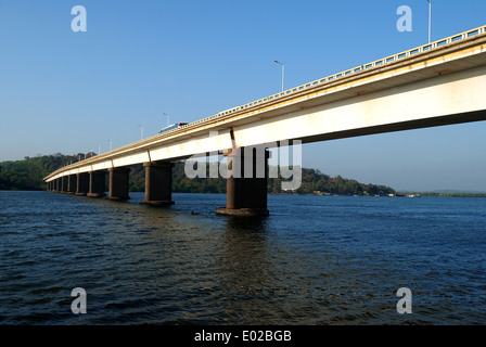 goa bridge across mandovi river panaji goa india Stock Photo - Alamy