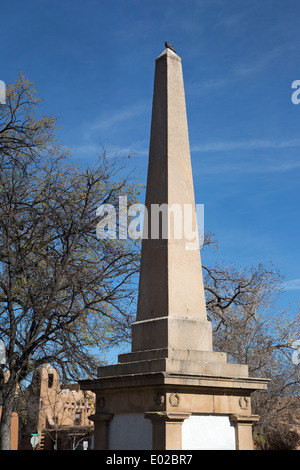 USA. Santa Fe. Santa Fe Plaza. Obelisk, 1868. War memorial in honour to ...