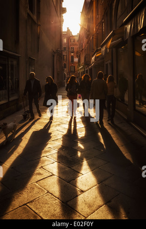 Street of Venice in Italy at Sunset Stock Photo - Alamy