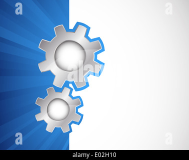 blue background with simple cogs and gearwheels illustration backdrop ...
