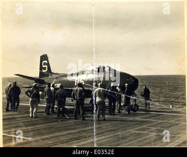 The North American FJ-1 'Fury' was the first carrier-based jet fighter ...