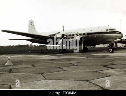 The C-54 Skymaster, a transport aircraft used by the USAF, is shown ...